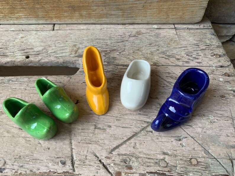 Mini Collection of 5 Vintage Small Ceramic Shoes - Etsy