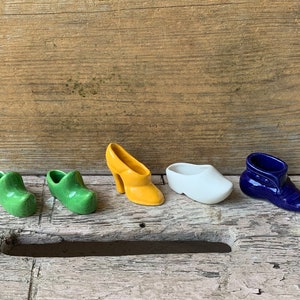 Mini Collection of 5 Vintage Small Ceramic Shoes - Etsy