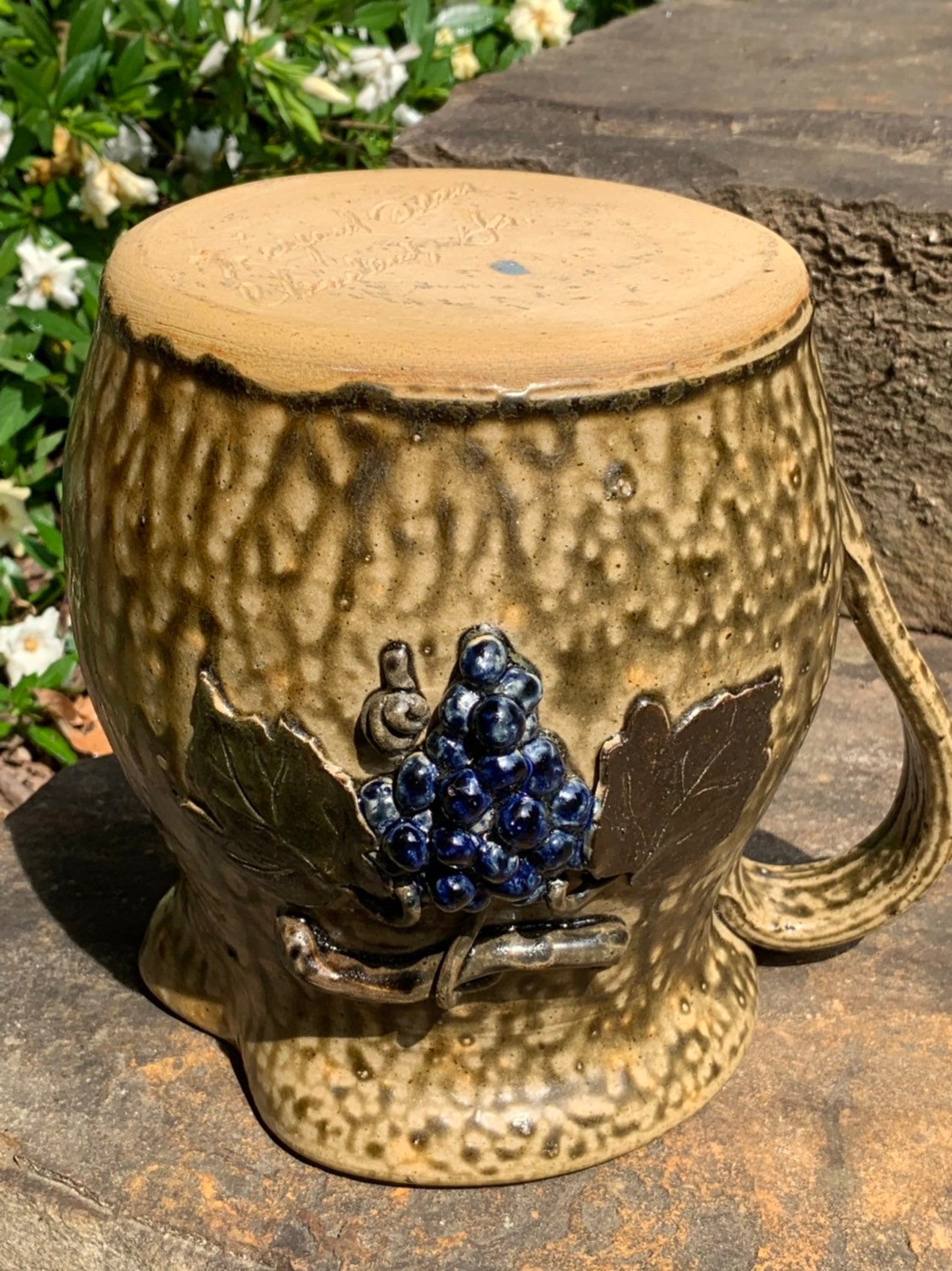 Wilford Dean Tobacco Spit Glaze Pitcher With Grapes Vine - Etsy