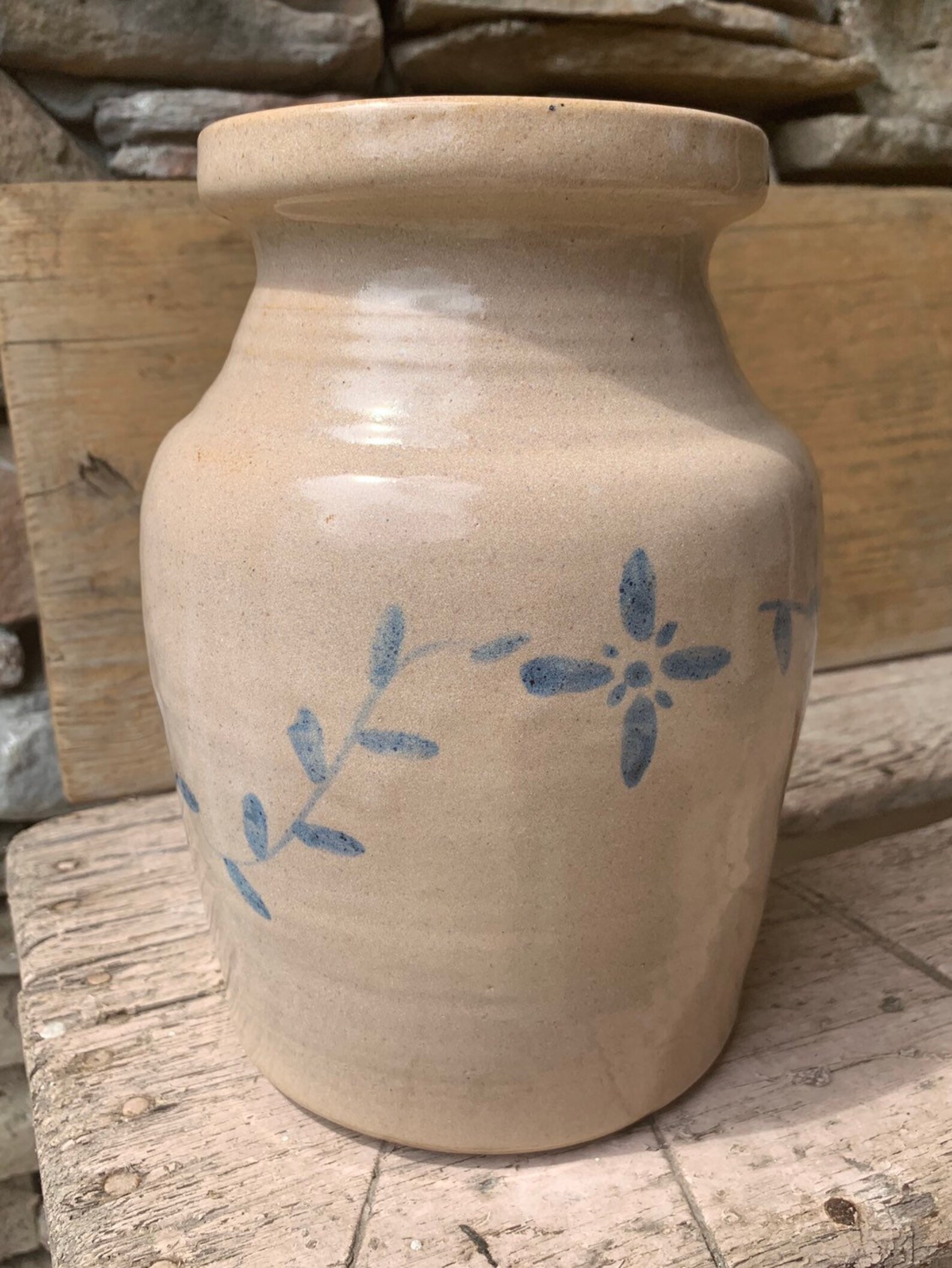 DK Clay Blue and Beige Pottery Canister - Etsy