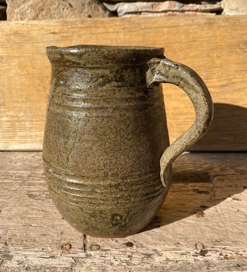 7 Primitive Colorful Pitcher With Folk Art Painting of - Etsy