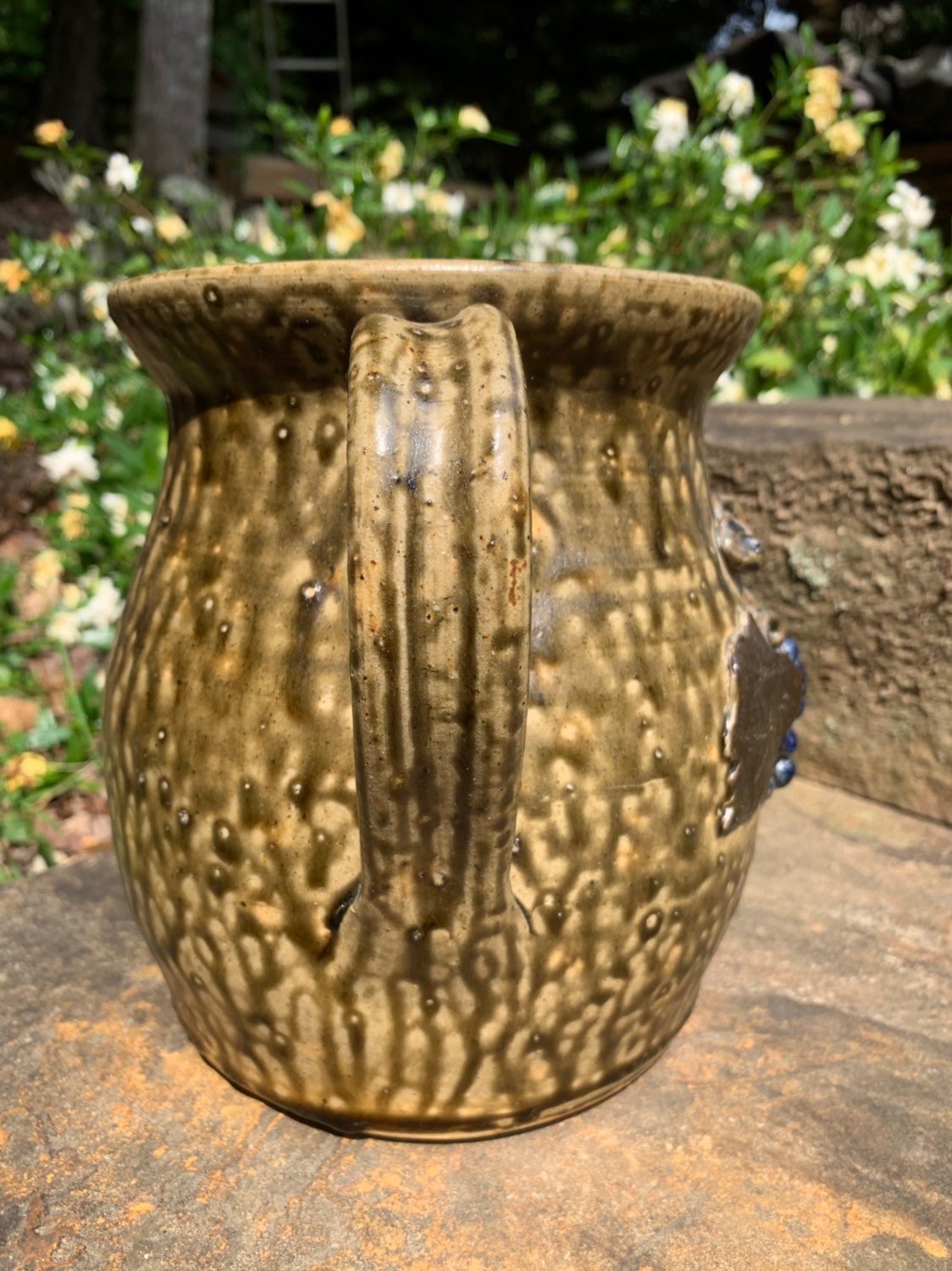 Wilford Dean Tobacco Spit Glaze Pitcher With Grapes Vine | Etsy