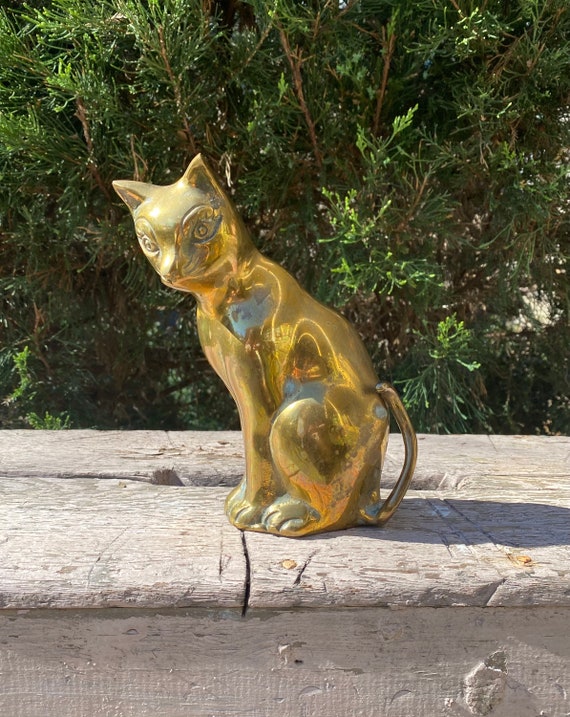 7 Vintage Brass Cat Figurine - Etsy