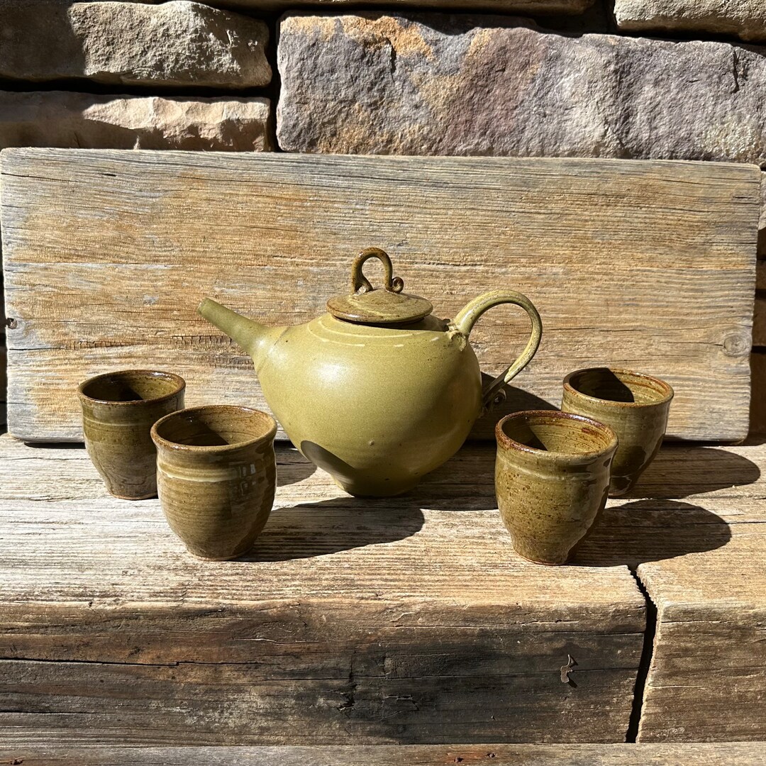 Five Piece Studio Pottery Tea Set Signed by Ceramic Artist James Darrow ...