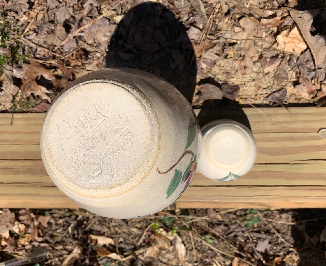 Early Fred Johnston Small Crock and Pitcher with Flowers Dover | Etsy