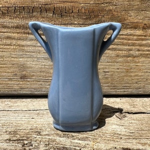 Blue Miniature Double Handled Pottery Vase - Etsy