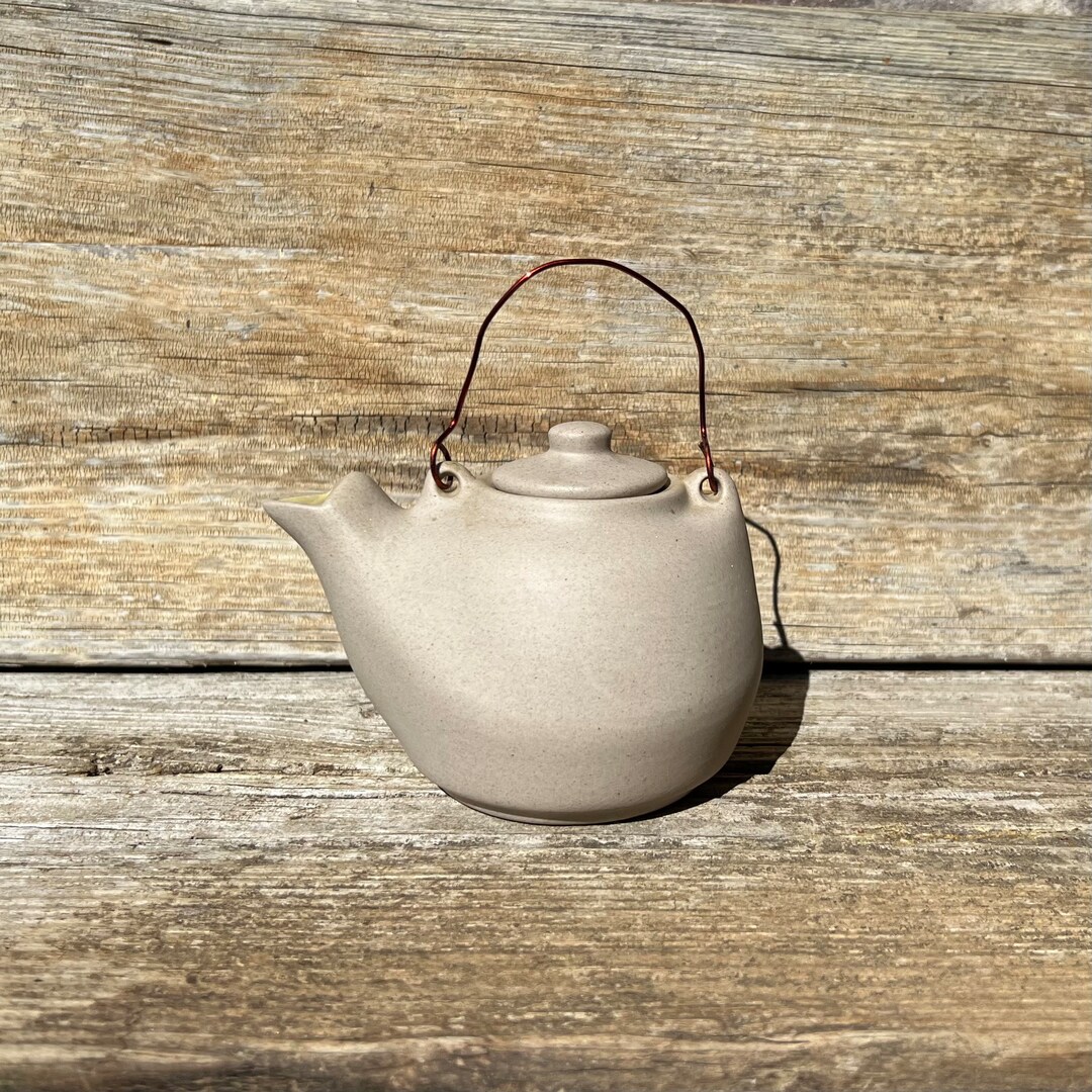 Beige Pigeon Pottery Teapot for One With Yellow Interior Glaze and ...