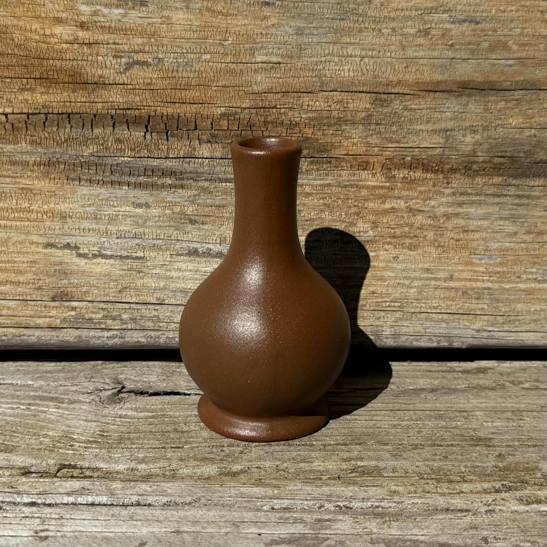 Pigeon Forge Pottery Little Brown Bud Vase - Etsy