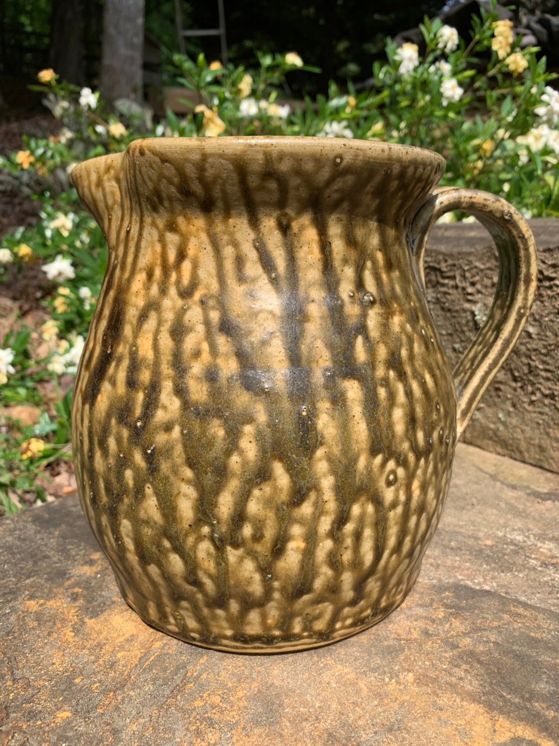 Wilford Dean Tobacco Spit Glaze Pitcher With Grapes Vine | Etsy