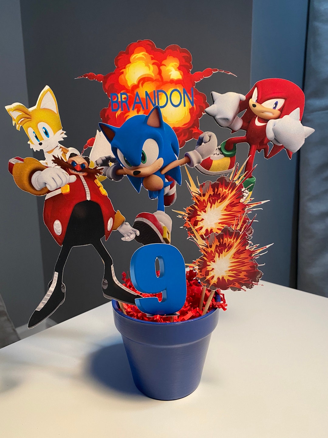 Sonic Centerpiece for Birthday Sonic Decor Sonic Table Decor Sonic ...
