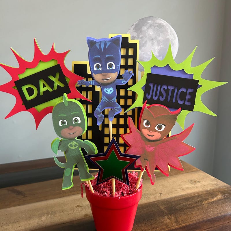 Pj Masks Centerpiece - Etsy