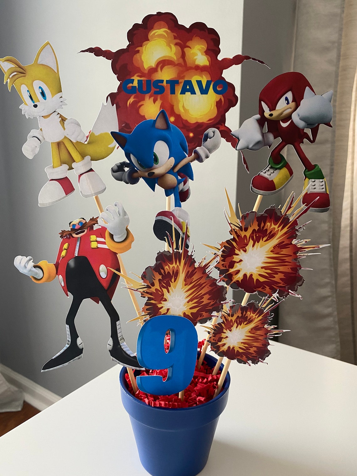 Sonic Centerpiece for Birthday Sonic Decor Sonic Table Decor Sonic ...
