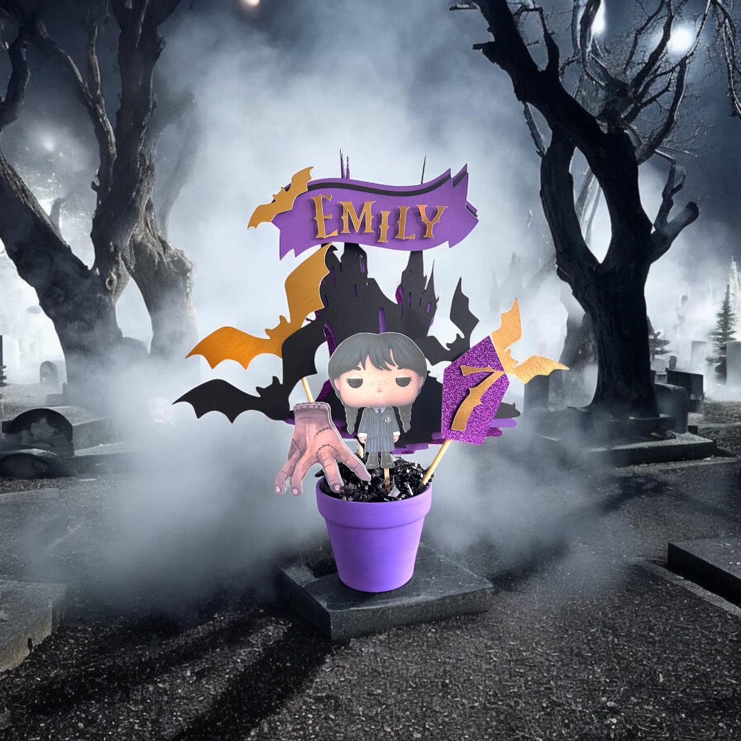 Wednesday Centerpiece Birthday Party Table Decor Wednesday Decoration ...