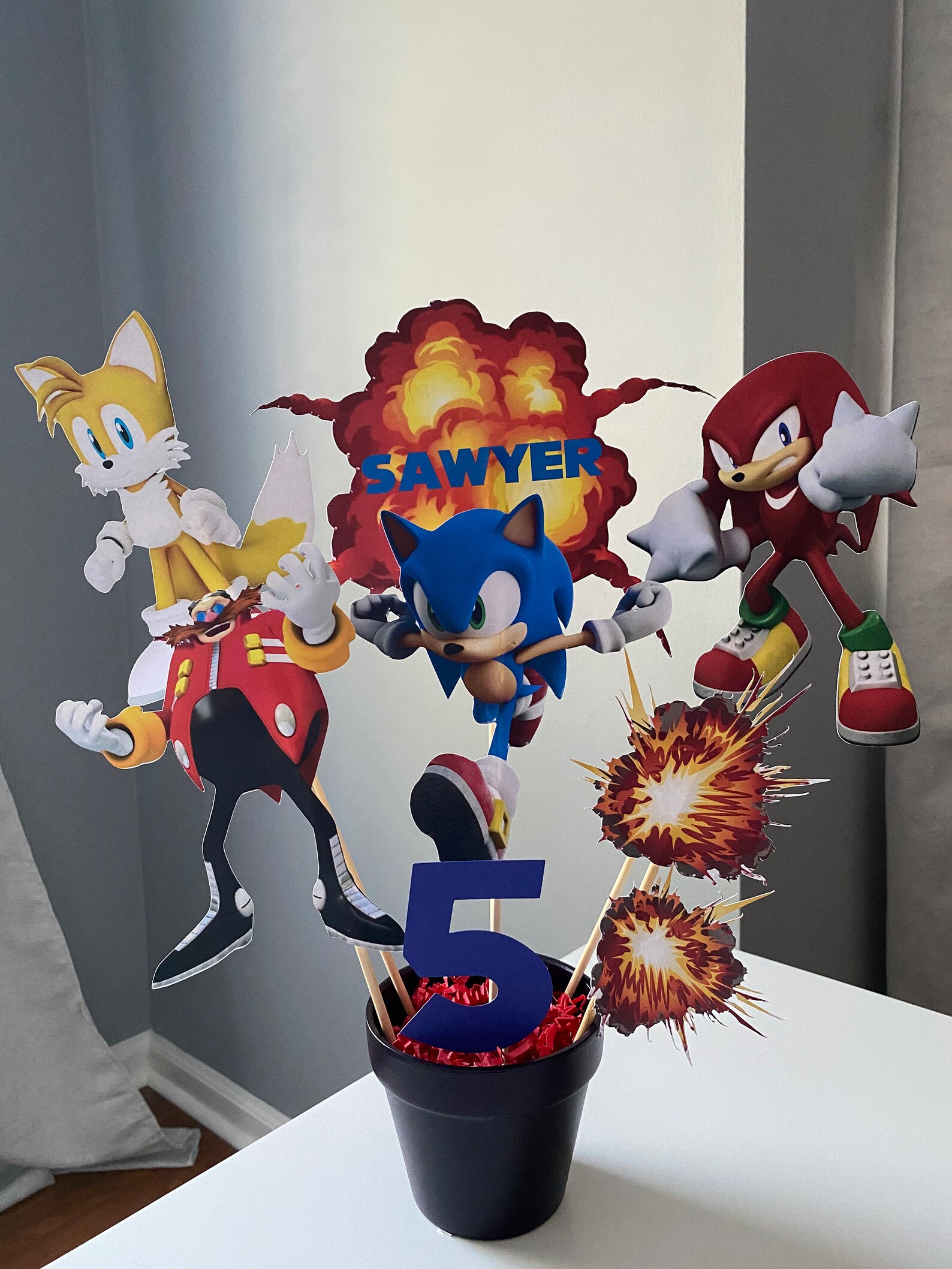 Sonic Centerpiece for Birthday Sonic Decor Sonic Table Decor Sonic ...