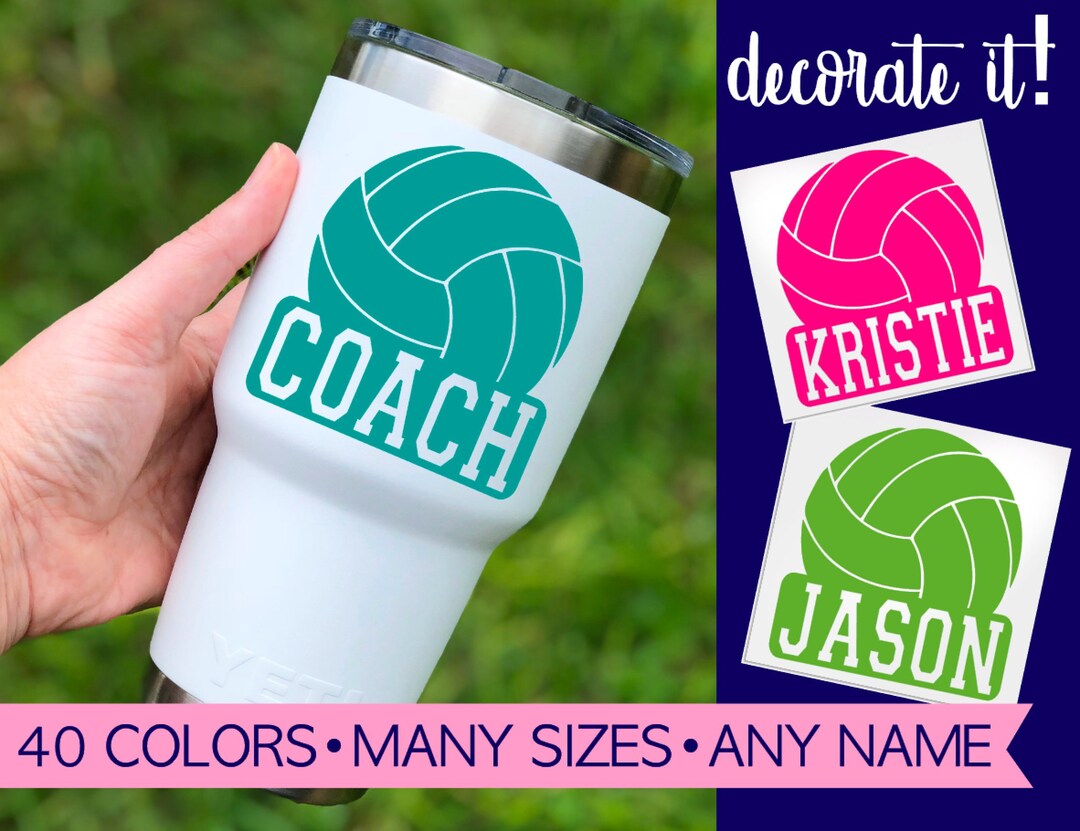 Volleyball Gifts for Girls | Volleyball Name Decal | Volleyball Decal ...