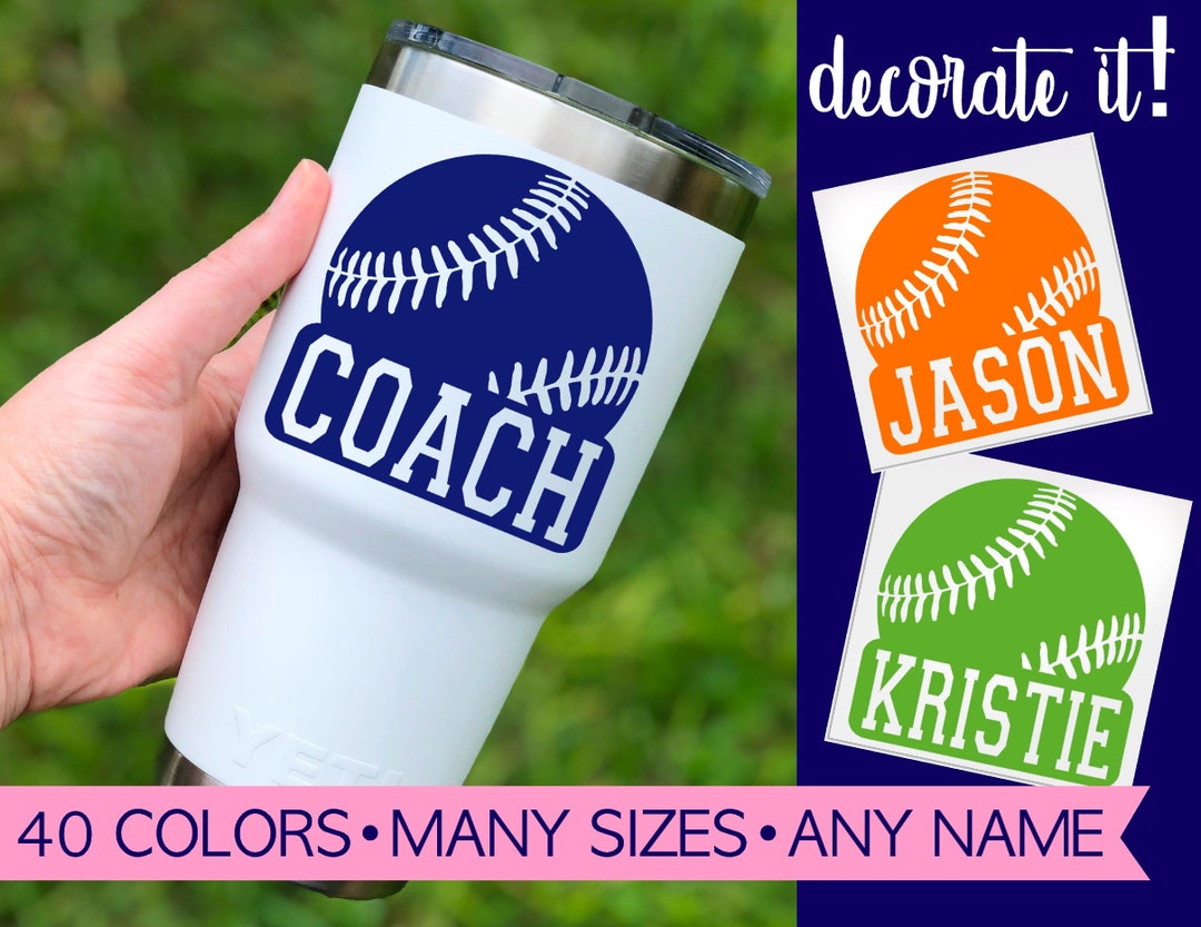 Baseball Coach Gift | Baseball Player Decal | Baseball With Name Decals ...