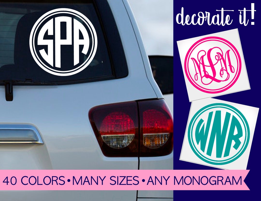 Car Decals for Women | Monogrammed Car Decal | Car Window Decal ...