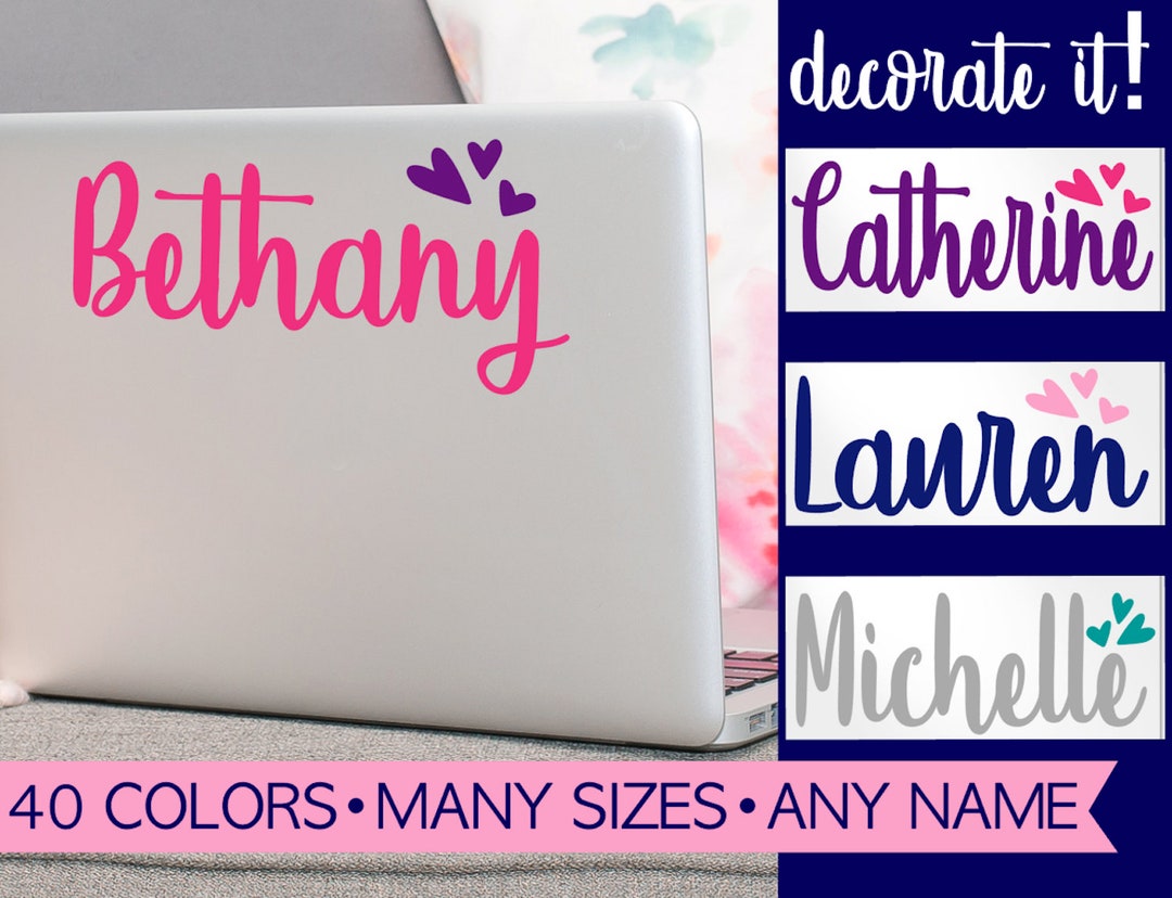 Laptop Stickers | Laptop Decal | Computer Decal | Name Laptop Decal ...
