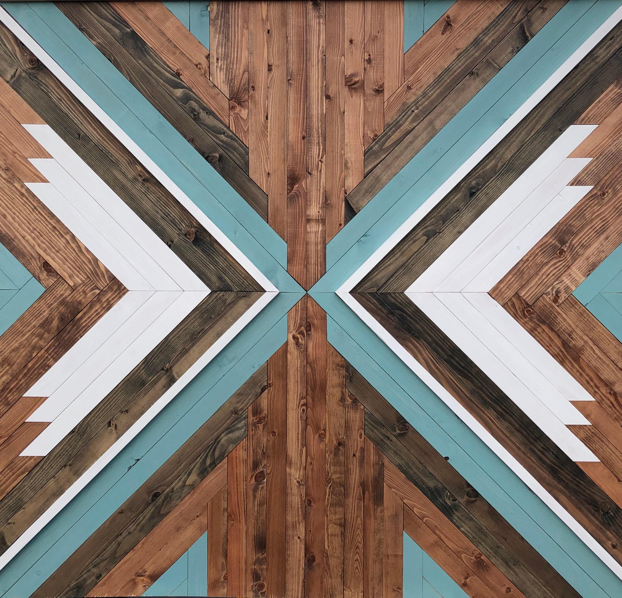 WOOD art geometric quilt barn bypass closet custom made doors | Etsy