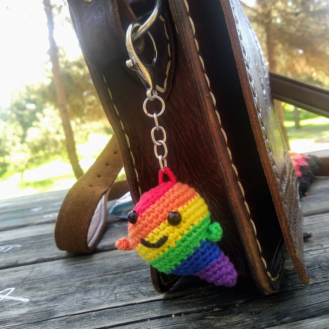 LGBTQ Crochet Keychain Rainbow Ghost Keyfob LGBTQ Pride | Etsy