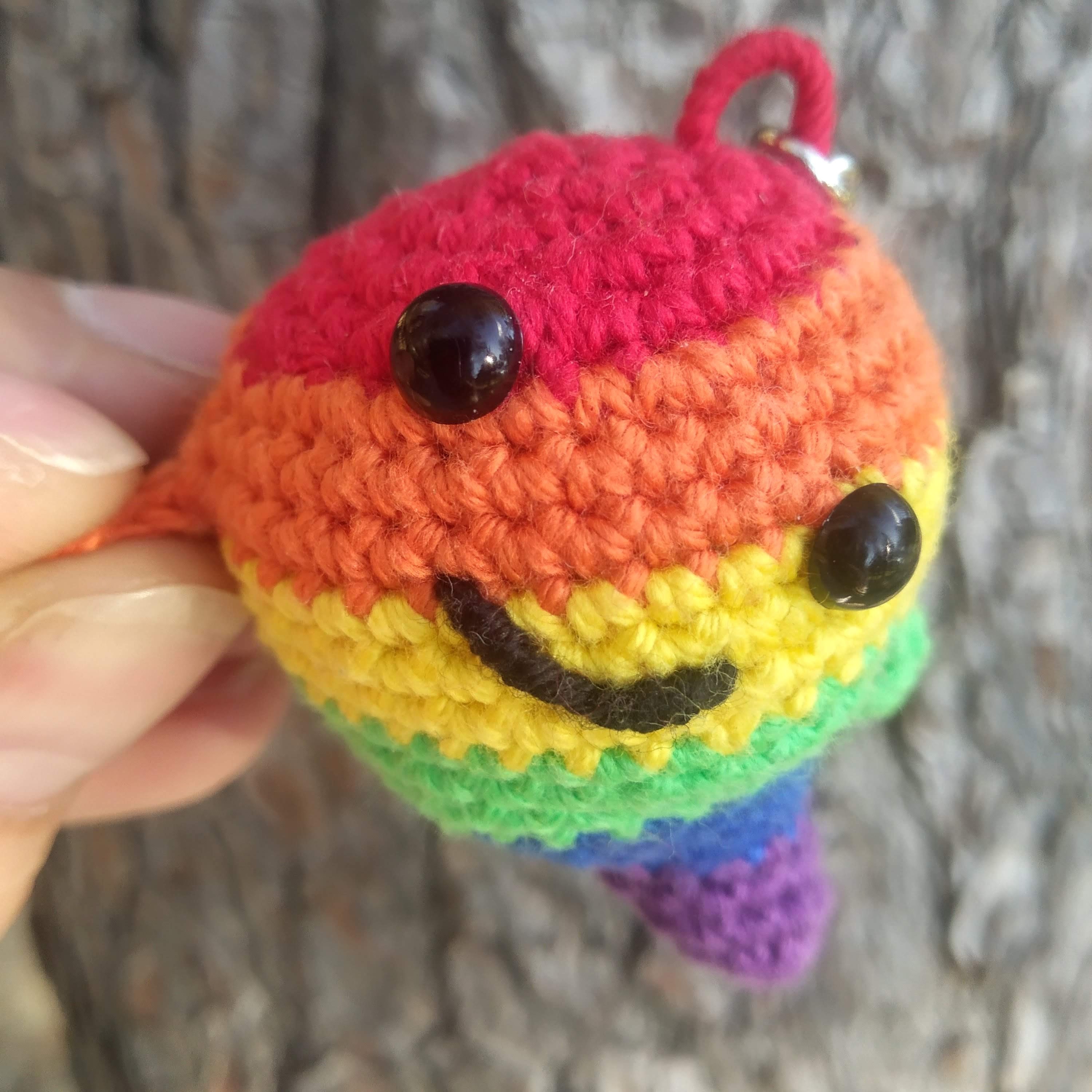 LGBTQ Crochet Keychain, Rainbow Ghost Keyfob, LGBTQ Pride Flag, Gaysper ...