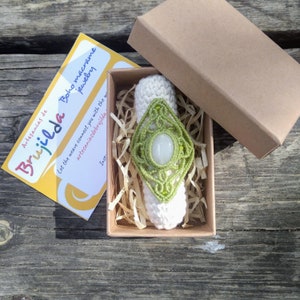 Bohemian Jade Ring, Boho Ring for Women, Natural Gemstone Ring, Crystal Ring Jewelry, Macrame ...