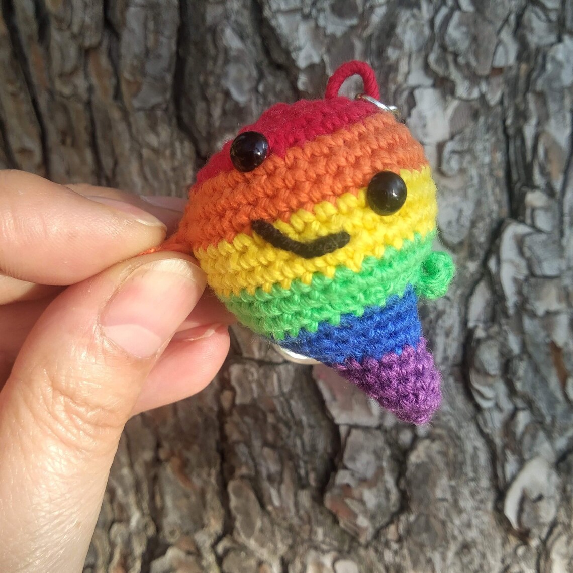 LGBTQ Crochet Keychain Rainbow Ghost Keyfob LGBTQ Pride | Etsy