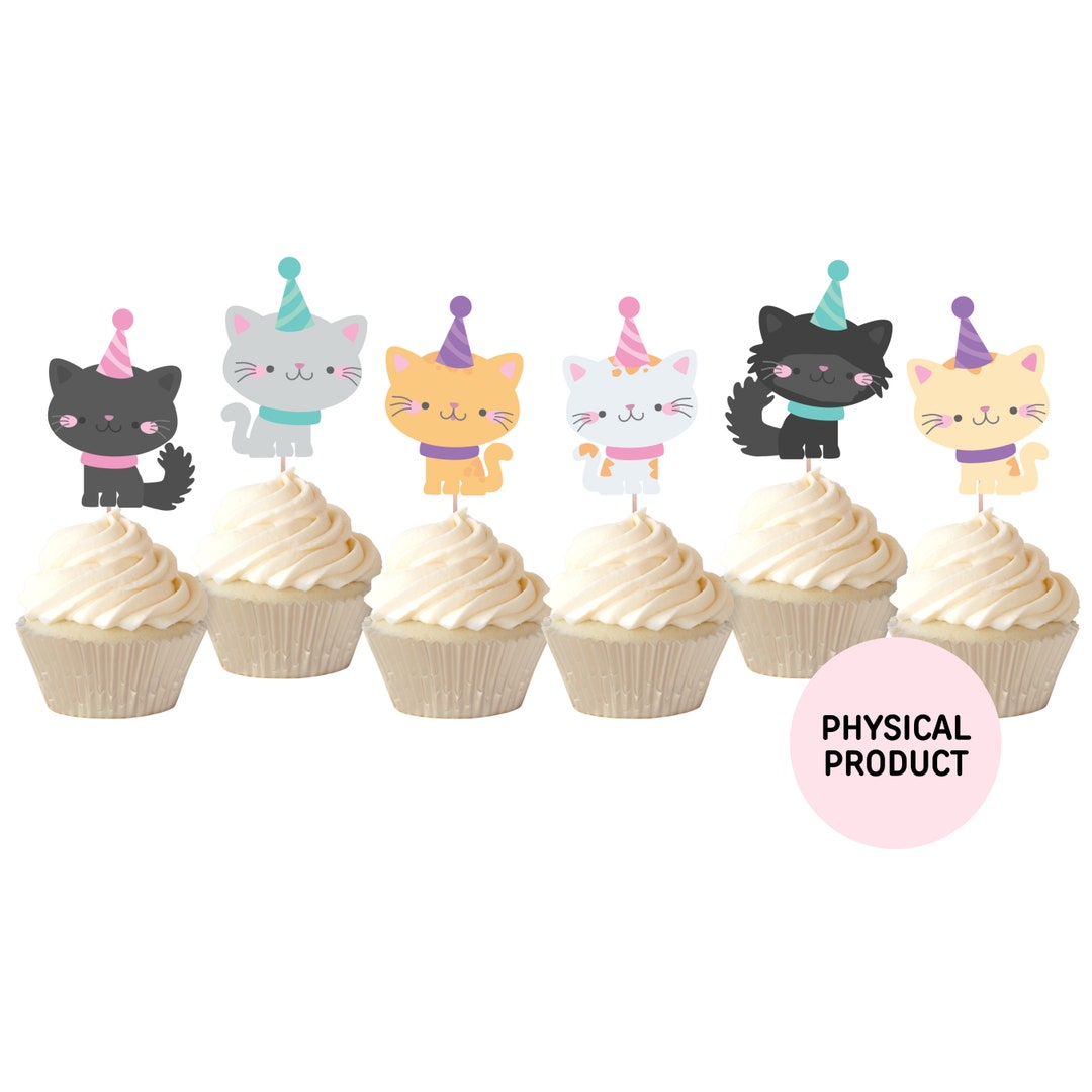Kitten Cats Cupcake Toppers Set of 12 Birthday Party Theme - Etsy