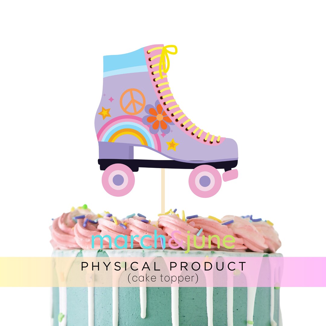 Retro Groovy Roller Skates 70s 80s Cake Toppers, Birthday, Bachelorette ...