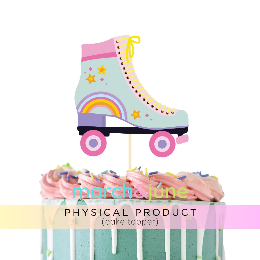 Retro Groovy Roller Skates 70s 80s Cake Topper, Birthday, Bachelorette ...
