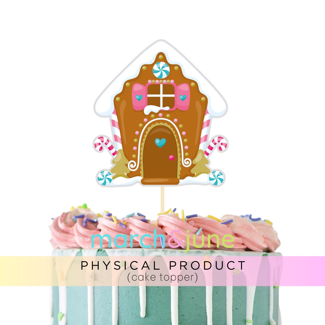 Pink Gingerbread Cake Topper, Christmas Theme, Decor, Accent - Etsy