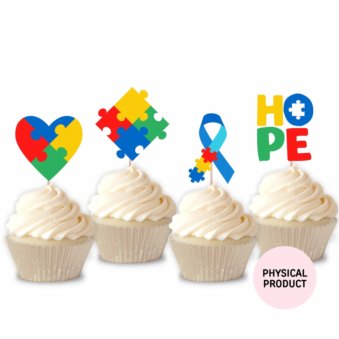 Autism Theme Cupcake Toppers Set of 12 - Etsy