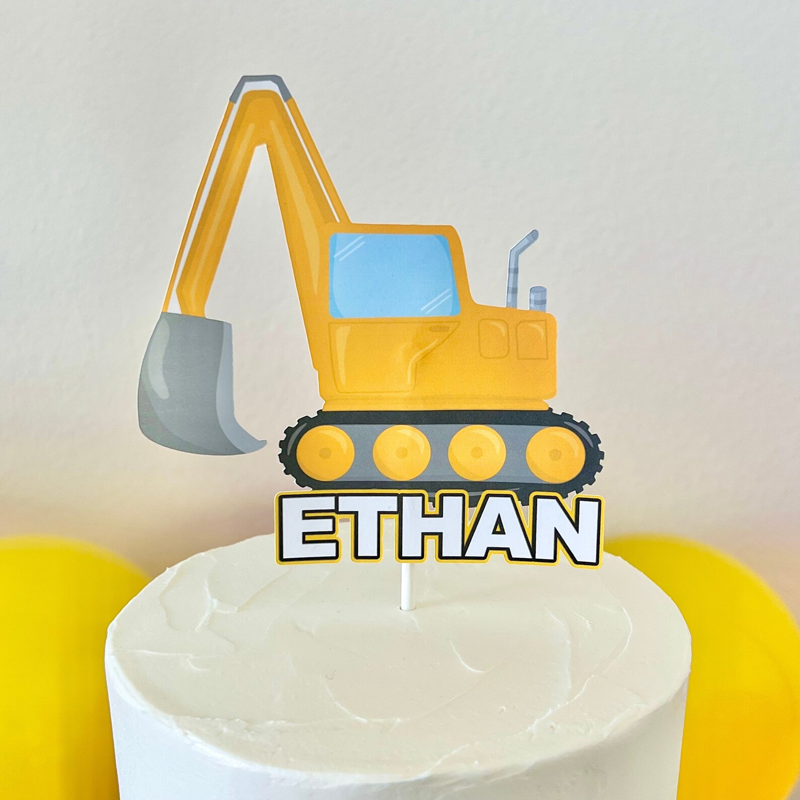 Construction Truck Cake Topper Bulldozer Concrete Mixer - Etsy