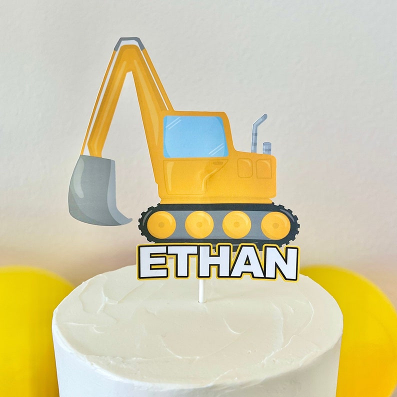 Construction Truck Cake Topper Bulldozer Concrete Mixer - Etsy