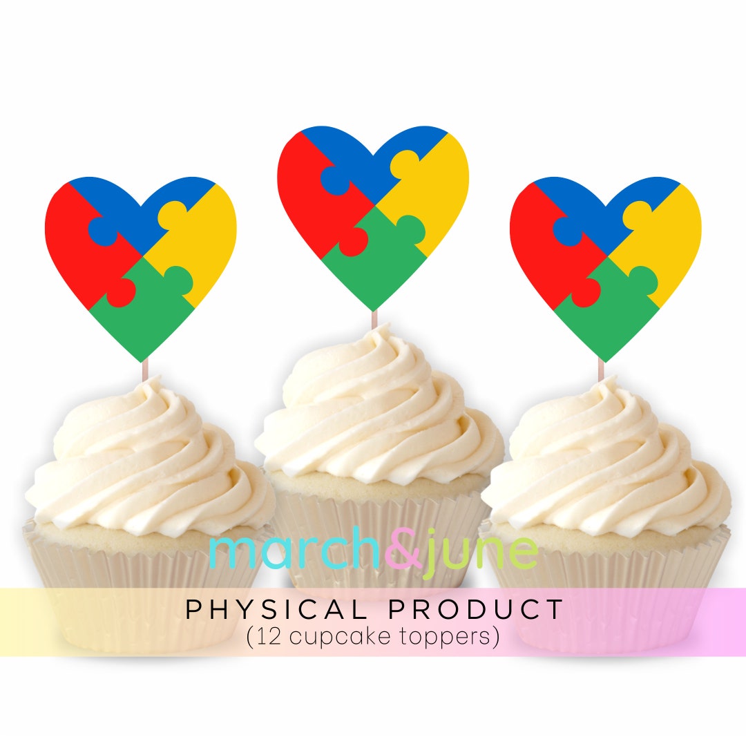 Autism Theme Cupcake Toppers, Set of 12, Neurodiversity Neurodivergent ...