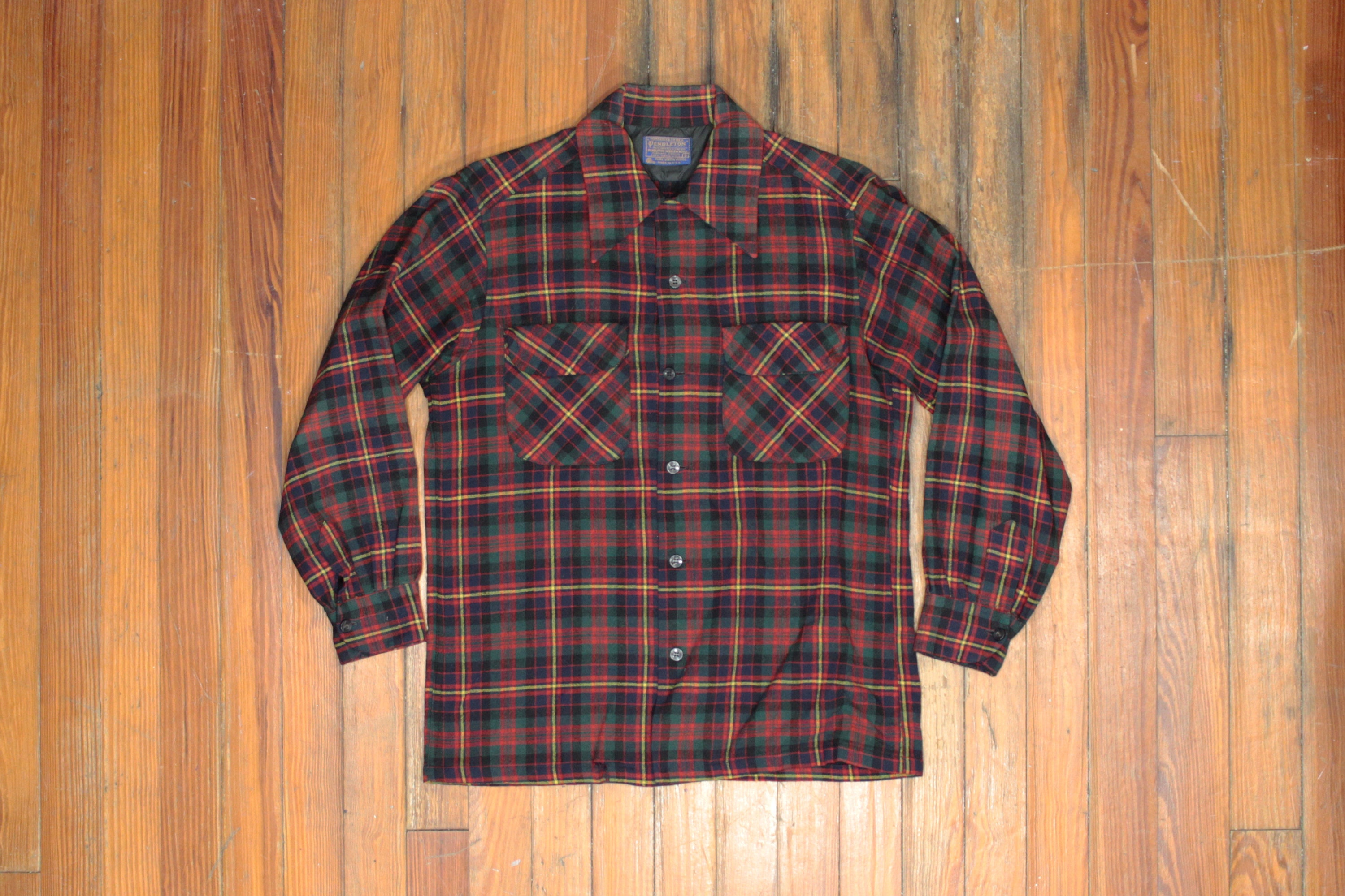 Vintage Pendleton Flannel Shirt Red Green Blue Black Yellow - Etsy Denmark