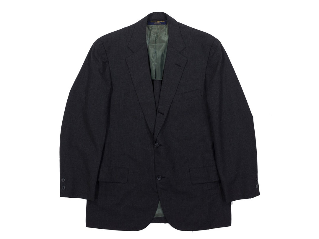 Charcoal Grey Brooks Brothers Jacket Suit 346 Sack Blazer Sport Coat ...