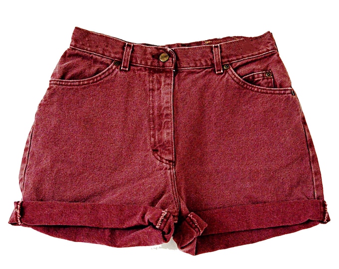 Maroon High Waisted Shorts - Etsy