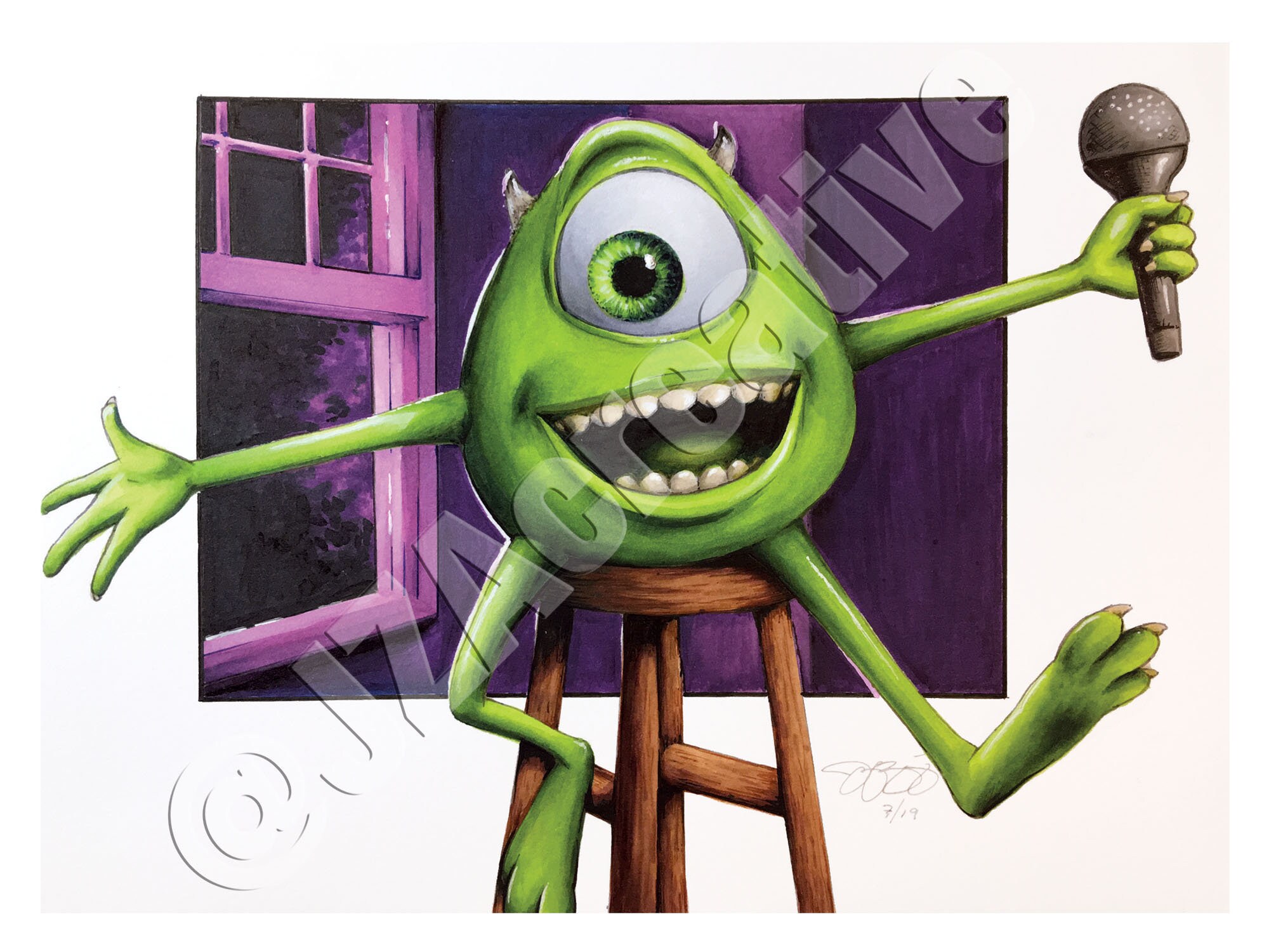 Mike Wazowski Art Print 6x8 - Etsy