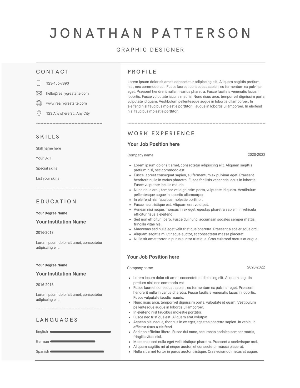 Professional & Modern Resume Template for Word and Pages | Resume ...