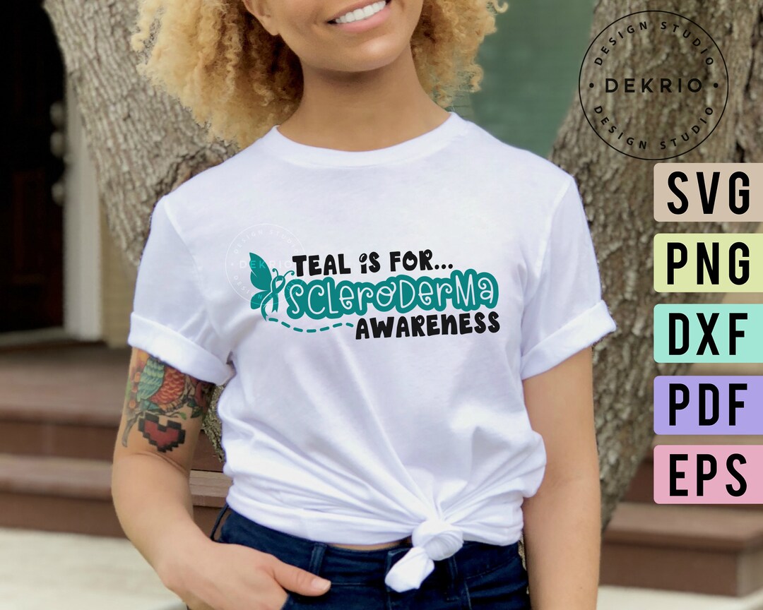 Teal Ribbon Svg Scleroderma Awareness SVG PNG DXF Eps Files - Etsy