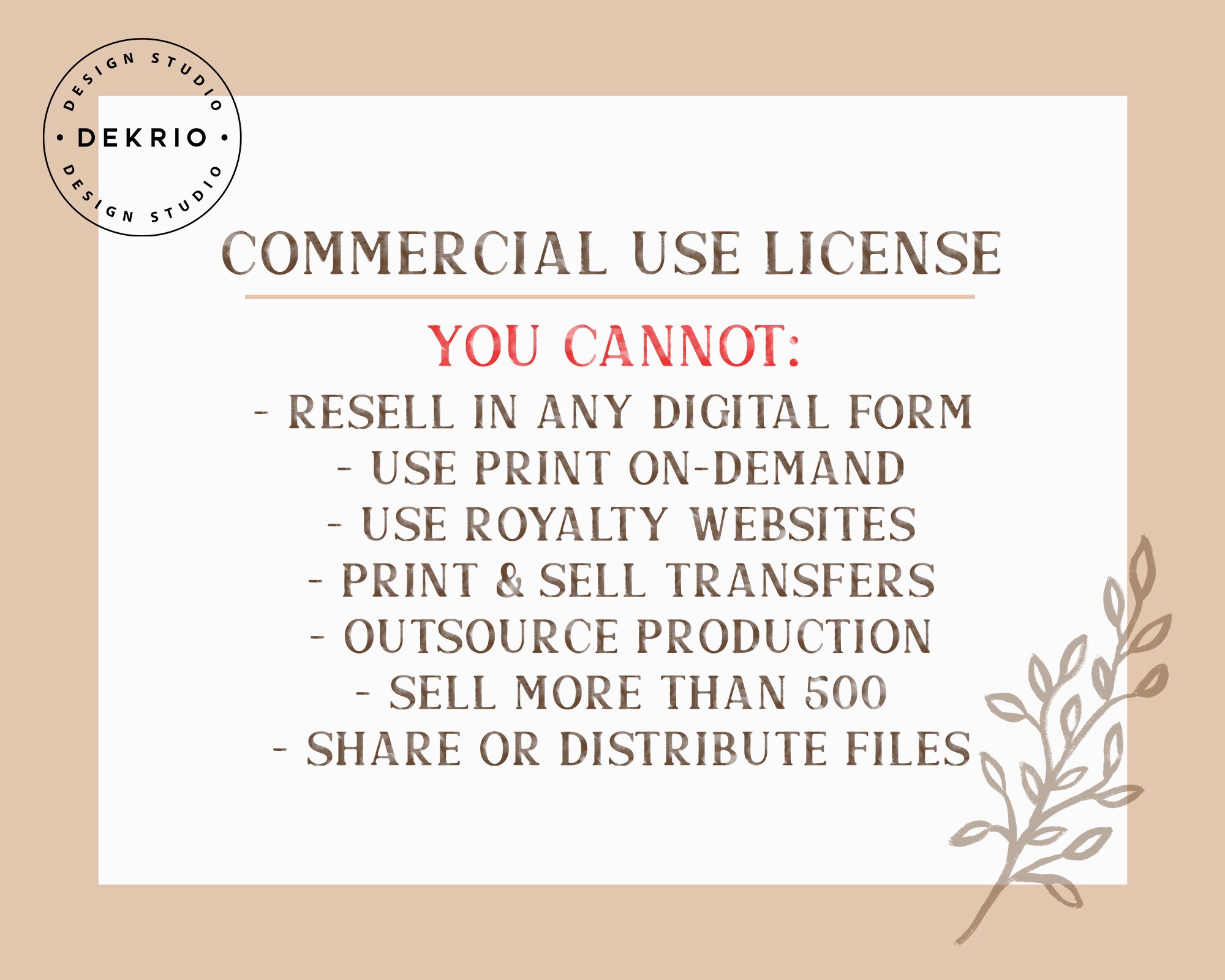 Commercial License to Sell End-products From Digital Designs - Etsy