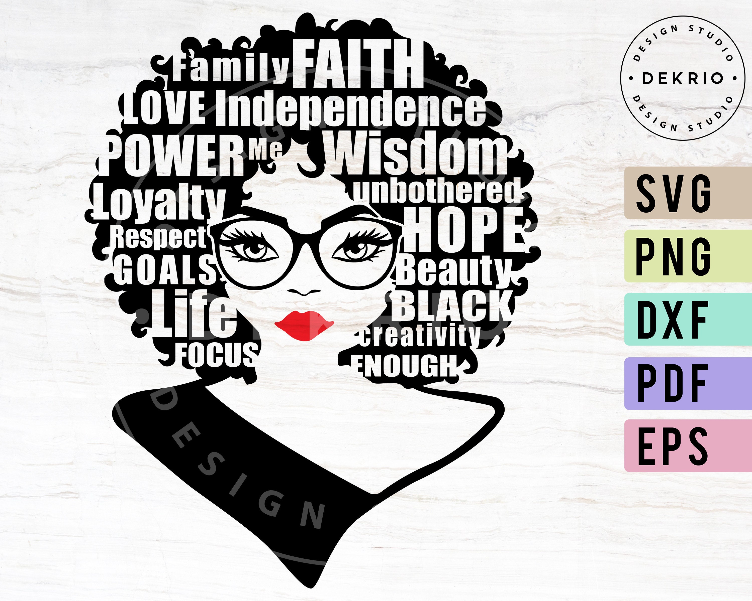 Afro Woman Svg, She is Enough Svg, Pdf Dxf Png Eps Files - Etsy