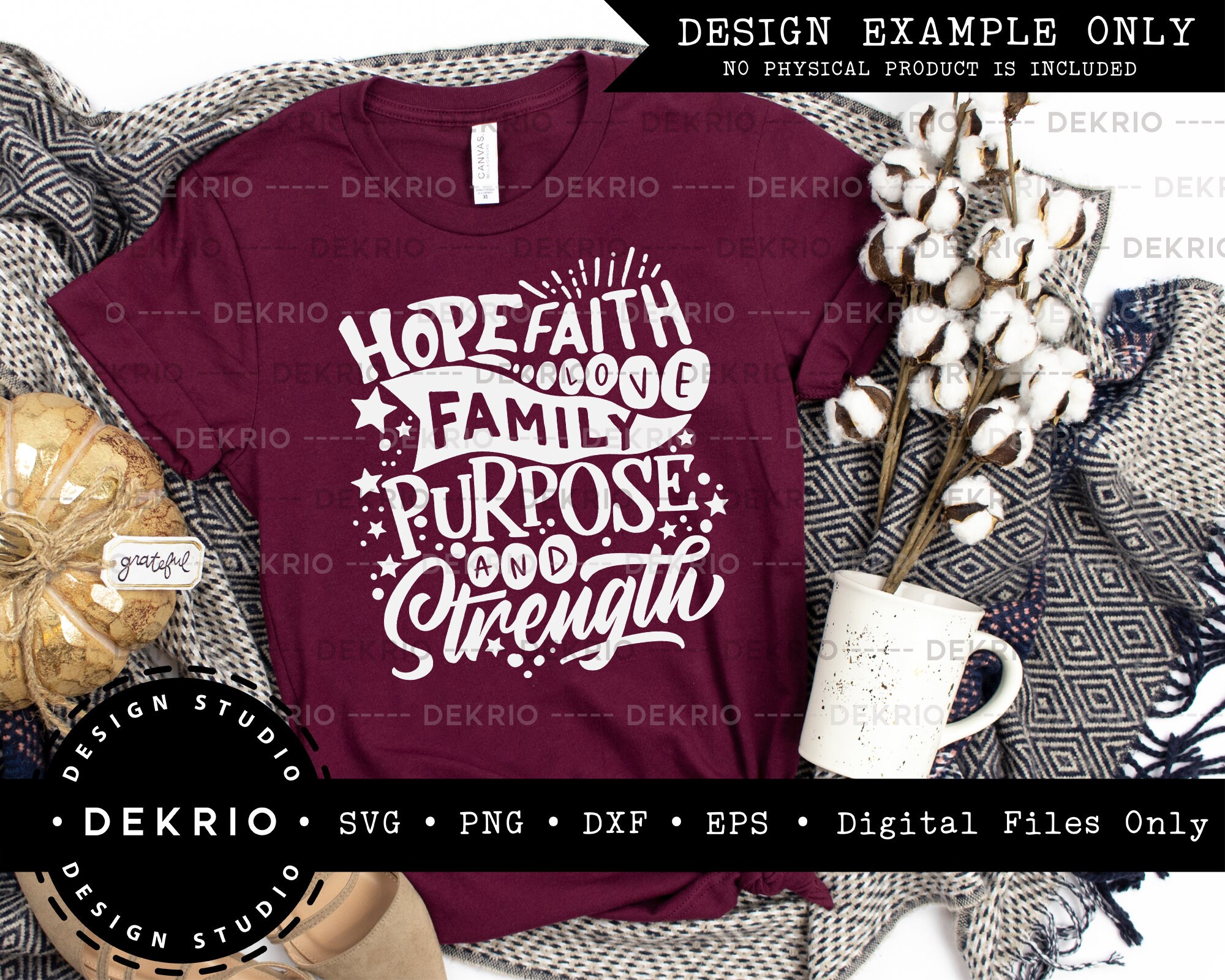 Hope Faith Family Purpose Strength Svg PNG DXF EPS Digital | Etsy