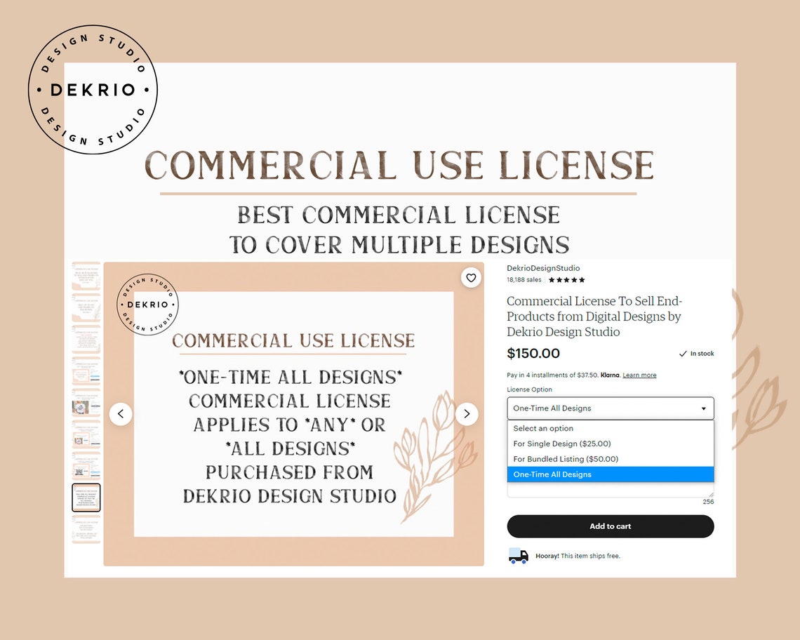 Commercial License to Sell End-products From Digital Designs - Etsy