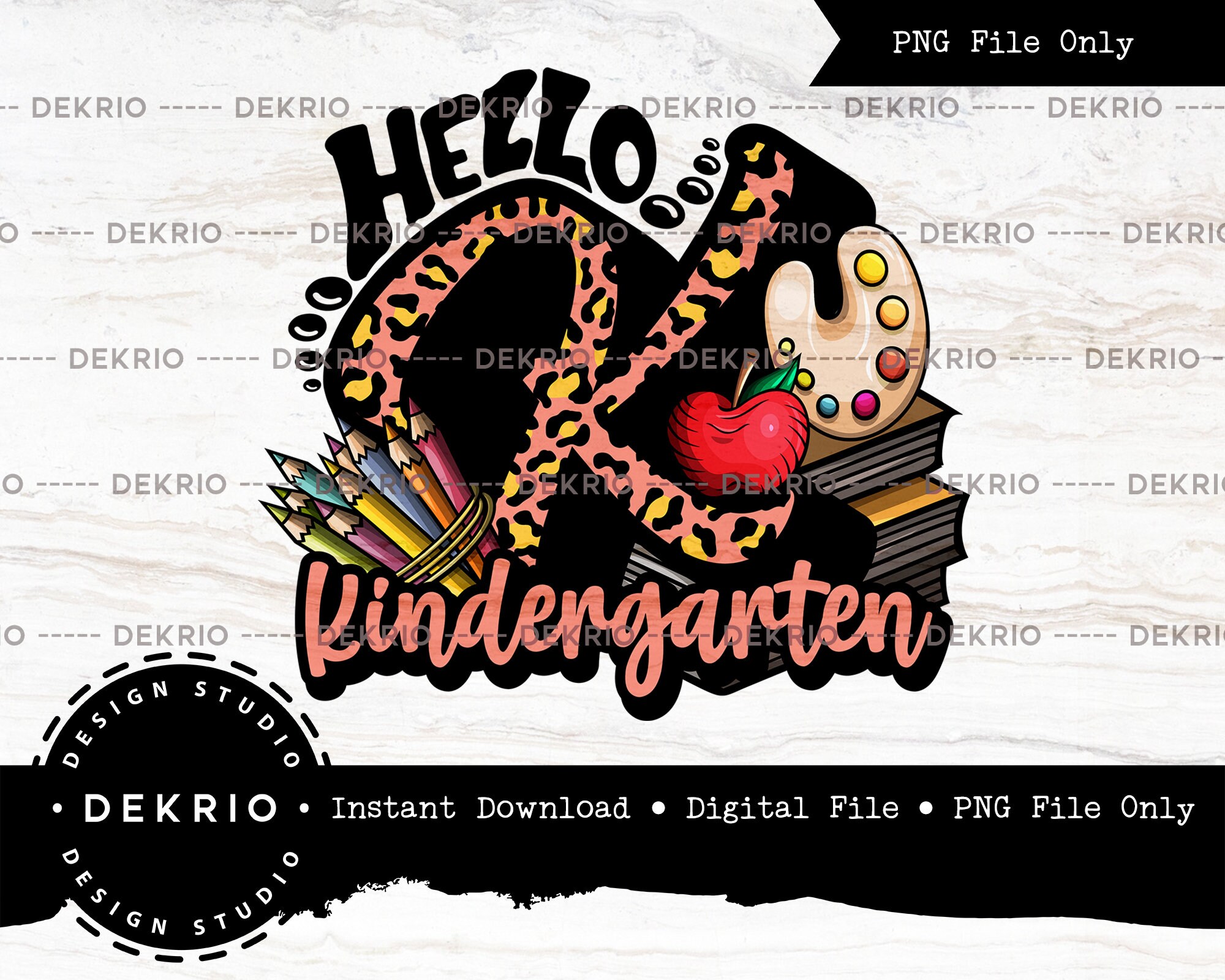 Hello Kindergarten PNG Back To School Design PNG for | Etsy