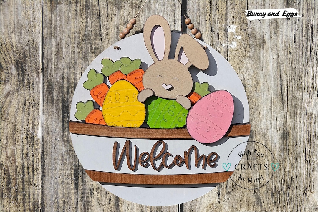 Easter Bunny Rabbit Door Sign * Interchangeable Door Hanger for All ...