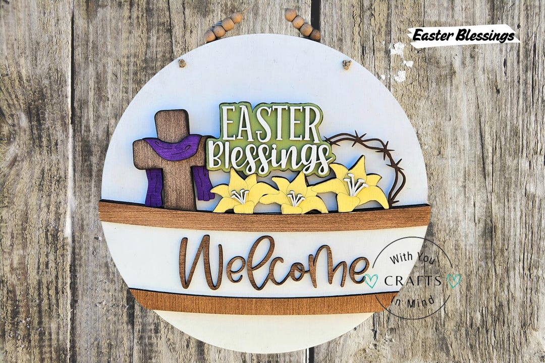 Easter Cross Door Sign * Interchangeable Door Hanger for All Seasons ...
