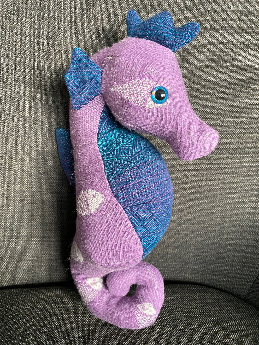 Stuffed Seahorse, Purple Fish, Beautiful Plush Memory Toy, Stuffed ...