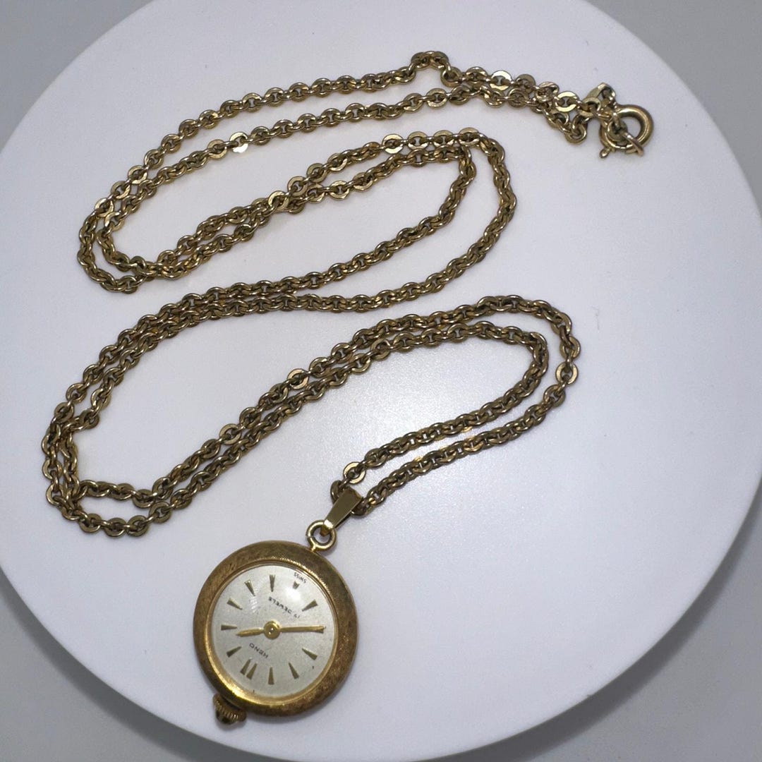 Heno Vintage Swiss 17j Manual Watch Pendant on Antique Rolled Gold 30 ...